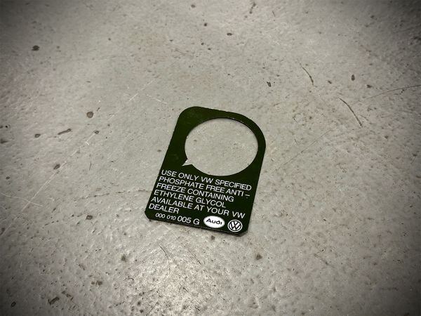 Coolant Tank Tag - West Coast RoccosWest Coast Roccos